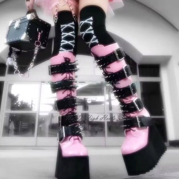 Dolls Kill | Shoes | Nwtdolls Kill X Widow Pink Platform Womens Boots ...